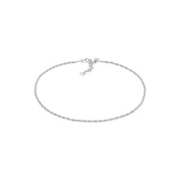 Fu&szlig;kette Elli "Kordelkette Gedreht Basic Zeitlos 925 Silber" Gr. 25, silber, Fu&szlig;ketten, Damen, 2,5cm, Silber 925 (Sterlingsilber)