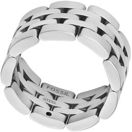 Fingerring Fossil "Schmuck Geschenk Edelstahl Ring Arden" Gr. 20,5, silber (edelstahlfarben), Fingerringe, Damen, 20,5, Edelstahl, 10,5mm, Fingerring