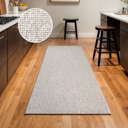 Teppich Sanat "Lora Plus, auch als L&auml;ufer", beige, B:80cm H:5mm L:150cm, Kunstfaser, Teppiche, Teppich, Kurzflor, uni, gekettelt, Wohnzimmer, Kinderzimmer