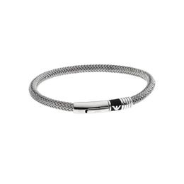 Armband Emporio Armani "Schmuck Geschenk Edelstahl Armschmuck", silber (schwarz, silberfarben), Armb&auml;nder, Damen, 19cm, Edelstahl, Armband