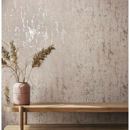 Vliestapete marburg "Tapete Calm Concrete", beige (beige,braun), B:0,53m H:0,01m L:10,05m, Vlies, Tapeten, moderne Vliestapete f&uuml;r Wohnzimmer Schlafzimmer K&uuml;che