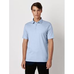 Poloshirt DESOTO "Jerseypolo Essential Kent halbarm", Herren, Gr. L, blau (light blau piqu&egrave;), Piqu&eacute;, Obermaterial: 100% Baumwolle, unifarben, slim fit normal, Rundhals, eingesetzt abgesteppte Kante, Shirts, Flexibler Stretch
