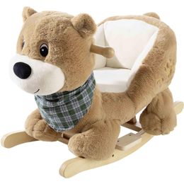 Schaukeltier Heunec "Schaukelb&auml;r", braun (hellbraun, wei&szlig;), Schaukeltiere, BabyB:52cm H:33cm T:60cm, B:52cm H:33cm T:60cm