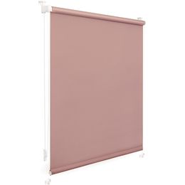 Seitenzugrollo LICHTBLICK ORIGINAL "Uni Rollo", rosa (altrosa, wei&szlig;), B:70cm H:150cm, Polyester, Rollos, Seitenzugrollo, mit Klemmtr&auml;ger und Farbbeschichtung - f&uuml;r Fenster und T&uuml;ren, Klemmfix