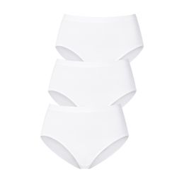 Taillenslip Mey "Best of", Damen, Gr. 38 (38), 3 Stk., wei&szlig; (3x wei&szlig;), Single Jersey, Obermaterial: 97% Baumwolle, 3% Elasthan, unifarben, Unterhosen Taillenslip, mit hoher Leibh&ouml;he f&uuml;r eine bequeme Passform