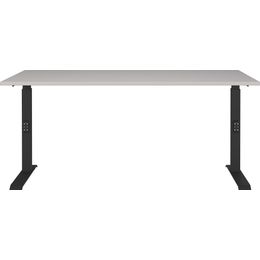 Schreibtisch Germania "Downey", beige (kaschmir, schwarz, schwarz, kaschmir), B:160cm H:91cm T:80cm, Tische, Schreibtisch, h&ouml;henverstellbar von 68-91 cm, verf&uuml;gbar in verschiedenen Breiten