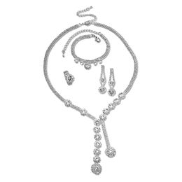 Collierkettchen Steuer "Kette Ohrringe Armband Ring Metall glanz Strass wei&szlig;", wei&szlig;, Halsketten, Damen, 47cm, Metall, L: 47 B: 4mm, gl&auml;nzend, B:4mm