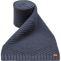 Strickschal Chillouts "Garrick Scarf", Herren, blau, Grobstrick, Kunstfaser, unifarben, Modet&uuml;cher, mit hochwertigem Strickmuster