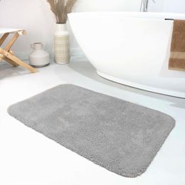 Badematte WECON HOME BASICS "Ole WB-2721", grau (hellgrau), H:20mm, Baumwolle, Badematten, Badematte, 100% Baumwollflor, waschbar, einfarbig, Badezimmerteppich