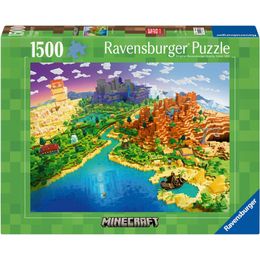 Puzzle Ravensburger "World of Minecraft", bunt, Puzzles, KinderB:80cm H:60cm, Pappe, Made in Germany, B:80cm H:60cm