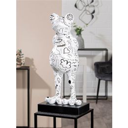 Tierfigur CASABLANCA BY GILDE "Frosch "Frog Modern Art", wei&szlig;, B:30cm H:68cm T:30cm, Kunstharz, Marmor, Dekofiguren