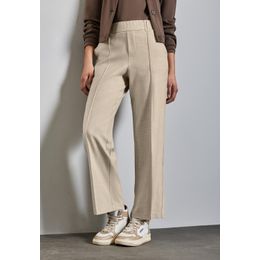 Stoffhose Street One, Damen, Gr. 46, L&auml;nge 30, beige (sheer beige meliert), Web, Obermaterial: 64% Viskose, 31% Polyester, 5% Elasthan, unifarben, lang, Hosen Stoffhose, Sommerhose im Casual Fit und mit Stretch