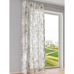 Gardine HEINE HOME Gr. 3, wei&szlig;, grau, B:135cm H:225cm, Polyester, Viskose, Gardinen, Gardine