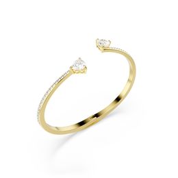 Armspange Swarovski "Schmuck Geschenk Mesmera Armreif" Gr. M, gold (gelbgoldfarben, kristallwei&szlig;, kristallwei&szlig;), Armb&auml;nder, Damen, M, Metall, Armspange, mit Swarovski Kristall, Zirkonia (synth.)