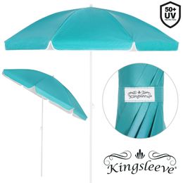 Kingsleeve Sonnenschirm Cyprus T&uuml;rkis 180cm UV-Schutz 50+ Neigefunktion