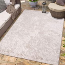 Outdoorteppich Carpet City "DUO RUG 5845", beige (creme), B:200cm H:5mm L:290cm, Obermaterial: 100% Polypropylen, Teppiche, Outdoorteppich, Wendeteppich Wetterfest In- & Outdoor, Balkon, Terrasse, Wohnzimmer