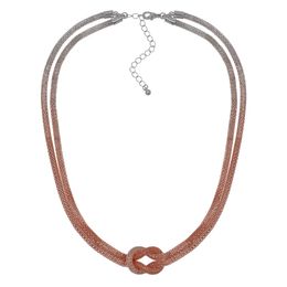 Collierkettchen Steuer "Meshkette doppelreihig ros&eacute;gold", bunt (mehrfarbig), Halsketten, Damen, 56cm, Metall, L: 56 B: 4mm, gl&auml;nzend, B:4mm