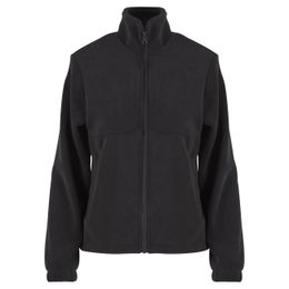 Allwetterjacke Urban Classics "Urban Classics Ladies Double Polarfleece Jacket", Damen, Gr. L, schwarz, schwarz, 94% Polyester, 6% Elasthan, unifarben, relaxed fit, amerikanischer Ausschnitt, Jacken