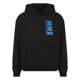 Kapuzensweatshirt MisterTee "MisterTee Tokyo Drifting", Herren, Gr. S, schwarz, 70% Baumwolle, 30% Polyester, bedruckt, Rundhals, Sweatshirts