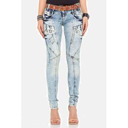 Cipo & Baxx Slim-fit-Jeans CIPO & BAXX "Jeans", Damen, Gr. 30, L&auml;nge 32, blau (hellblau), 98% Baumwolle, 2% Elasthan, unifarben, Basic, slim fit lang, Jeans Slim-fit-Jeans, in Slim Fit, WD216