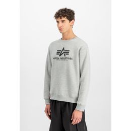 Sweater Alpha Industries "Basic Sweatshirt BL", Herren, Gr. L, grau (grau heather), Obermaterial: 80% Baumwolle, 20% Polyester, regular fit, Sweatshirts Sweater