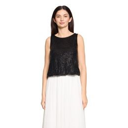 T-Shirt Vera Mont "Damen im Glitzer-Look", Damen, Gr. 34, schwarz, Obermaterial: 93% Polyester, 7% Elasthan. Futter: 92% Polyamid, 8% Elasthan, festlich, figurumspielend normal, Rundhals, Shirts T-Shirt