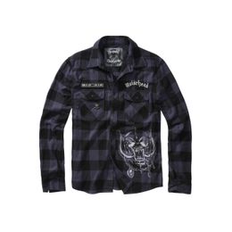 Flanellhemd Brandit "Brandit Herren Mot&ouml;rhead Checkshirt", Herren, Gr. 4XL, US-Gr&ouml;&szlig;en, schwarz, grau, 100% Baumwolle, normal, Hemden
