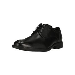 Schn&uuml;rschuh Clarks "Steadwell Lace", Herren, Gr. 42, schwarz, Leder, Schuhe Schn&uuml;rschuh, mit bequemem, geformtem Fu&szlig;bett
