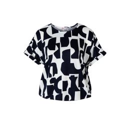 Kurzarmshirt STOOKER WOMEN "STCLEA Print T-Shirt", Damen, Gr. 44/46, blau (blau abstract aop), Feinstrick, 96% Polyester, 4% Elasthan, regular fit, Rundhals, Shirts, Regular Fit T-Shirt Spitzen- Shirt f&uuml;r Damen