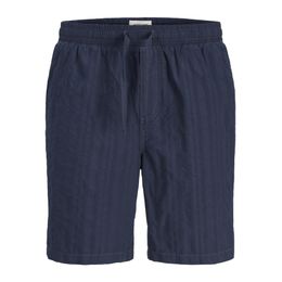 Jack & Jones Jogginghose JACK & JONES "JPSTJAIDEN RIVIERA TEXTURE SHORT REG", Herren, Gr. L, N-Gr, blau (sky captain), angeraute Sweatware, Obermaterial: 100% Baumwolle, unifarben, regular fit kniefrei, Hosen Jogginghose, mit elastischem Bund