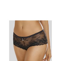 Panty Lascana, Damen, Gr. 32/34, schwarz, Spitze, Obermaterial: 88% Polyamid, 6% Elasthan, 6% Polyester, Unterhosen Panty, aus dezent transparenter Jacquardspitze mit edlem Perlenaccessoire