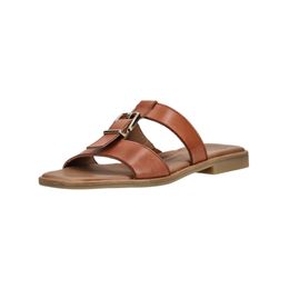 Pantolette Paul Green "Paul Green Pantoletten Glattleder", Damen, Gr. 38,5, cognac, Glattleder, Schuhe Pantolette