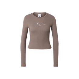 Longsleeve Karl Kani "Karl Kani Karl Kani Small Signature Rib LS", Damen, Gr. M, taupe, 97% Baumwolle, 3% Elasthan, bedruckt, normal, Rundhals, Shirts