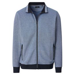 Sweatjacke Casamoda "Casamoda Sweatjacke gestreift", Herren, Gr. M, blau, 100% Baumwolle, Sweatjacken Sweatjacke