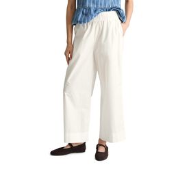Marc O'Polo Chinohose MARC O'POLO DENIM "aus Papertouch-Popeline", Damen, Gr. L, Normalgr&ouml;&szlig;en, wei&szlig; (silky wei&szlig;), Obermaterial: 100% Baumwolle, unifarben, relaxed fit kn&ouml;chelfrei, Hosen Chinohose