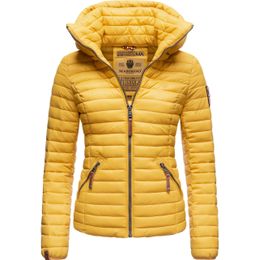 Steppjacke Marikoo "L&ouml;wenbaby", Damen, Gr. M (38), gelb (sonnengelb), Oberstoff: 100% Nylon. Futter: 100% Polyester. Wattierung: 100% Polyester. &Auml;rmelfutter: 100% Polyester, tailliert h&uuml;ftbedeckend, &Auml;rmel ohne &Auml;rmelschlitz elastischer Bund, Jacken Steppjacke, stylische &Uuml;bergangsjacke mit abnehmbarer Kapuze