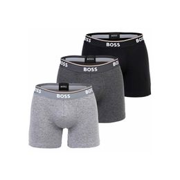 Boxershorts BOSS "Boxershort BoxerBr 3P Power 3er Pack", Herren, Gr. M, grau, Obermaterial: 95% Baumwolle CO. 5% Elasthan EL., Unterhosen