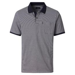 Poloshirt Casamoda "Casamoda Polo-Shirt gestreift", Herren, Gr. L, graues mittelblau, 100% Baumwolle, Shirts