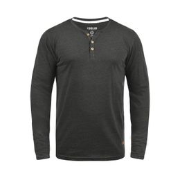 !Solid Rundhalsshirt SOLID "Rundhalsshirt SDVolko", Herren, Gr. L, grau (dar grau m), Obermaterial: 60% Baumwolle CO. 40% Polyester PES., Shirts Rundhalsshirt