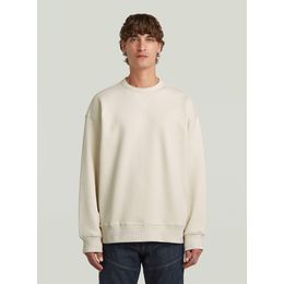 G-Star Raw Longpullover G-STAR "GS-01 Relaxed Sweatshirt", Herren, Gr. L, wei&szlig;bait, Obermaterial: 100% Baumwolle, Pullover Longpullover