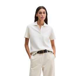 Marc O'Polo Poloshirt MARC O'POLO "aus Garment-Dyed-Piqu&eacute;-Jersey", Damen, Gr. L, grau silk, Obermaterial: 100% Baumwolle, unifarben, regular fit, normaler Saum, Shirts