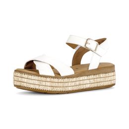 Sandalette Gabor, Damen, Gr. 39, wei&szlig;, Nappaleder, unifarben, Schuhe Sandalette, Plateau, Sommerschuh, mit hochem Tragekomfort