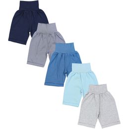 Pumphose TUPTAM "Pumphose Baby Sommershorts 5er Pack", M&auml;dchen, Gr. 74, N-Gr, blau (gerades bein, blau grau t&uuml;rkis), Obermaterial: 100% Baumwolle CO., Hosen