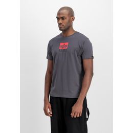 T-Shirt Alpha Industries "Satin Logo T-Shirt", Jungen, Gr. L, grau (vintage grau), Obermaterial: 100% Baumwolle, Shirts T-Shirt