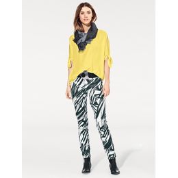 Schlupfbluse Heine, Damen, Gr. 38, gelb, 100% Viskose, unifarben, Rundhals, Blusen Schlupfbluse