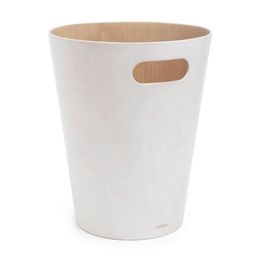 Umbra Papierkorb Woodrow, Wei&szlig;, Holz, 7,5 L, 23x28x23 cm, K&uuml;chen, K&uuml;chenausstattung, M&uuml;lleimer