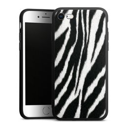 DeinDesign iPhone SE (2022) Handy Premium Silikon H&uuml;lle Handyh&uuml;lle schwarz Case Fur Muster Zebra Silikon Premium Case