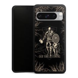 DeinDesign Google Pixel 8 Pro Handy Premium Silikon H&uuml;lle Handyh&uuml;lle schwarz Case Tv Show Designs Wikinger Vikings Silikon Premium Case
