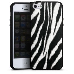 DeinDesign iPhone SE (2016-2019) Handy Silikon H&uuml;lle Case schwarz Handyh&uuml;lle Zebra Fur Muster