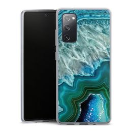 DeinDesign Galaxy S20 FE 5G Handy Silikon H&uuml;lle Case transparent Handyh&uuml;lle Blue Stone Marble Silikon Case